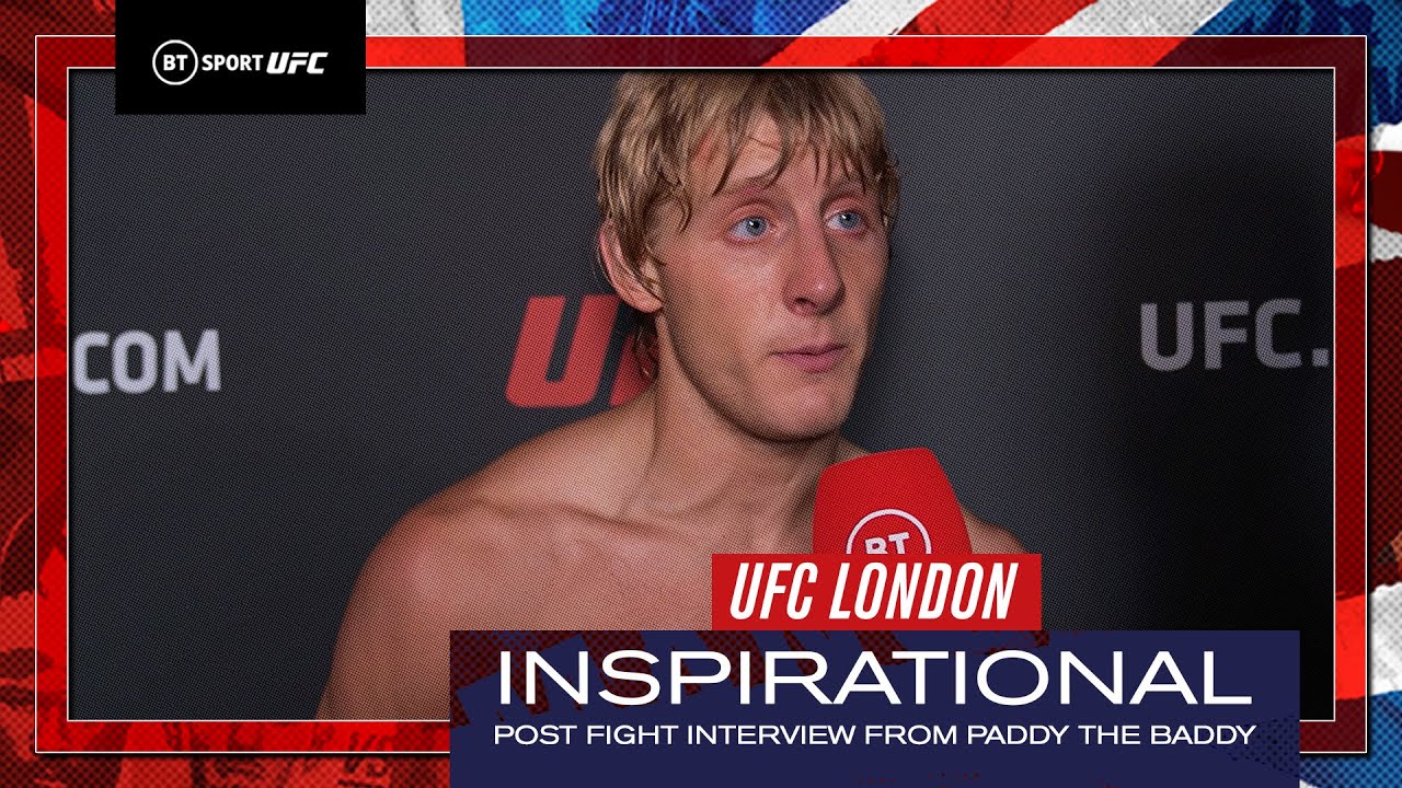 TRULY INSPIRATIONAL message from Paddy the Baddy Pimblett | UFC London ...