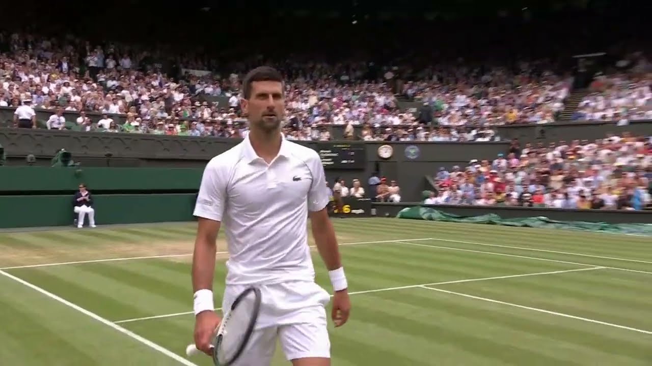 Novak Djokovic body checks the camera after giving up serve to Sinner 🤯 ...