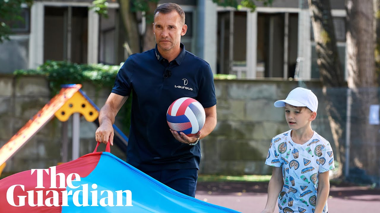 Ukrainian footballer Andriy Shevchenko visits children's refugee camp ...