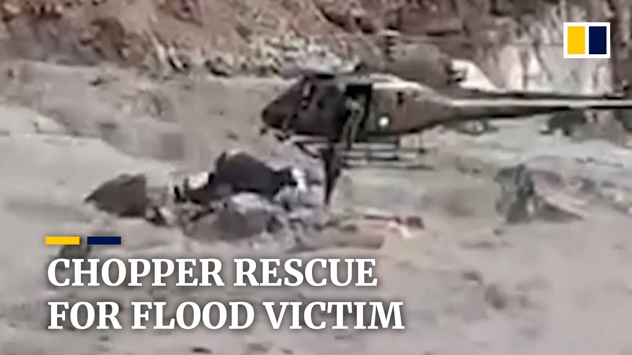 Chopper rescue for man trapped in a torrent as death toll from Pakistan ...