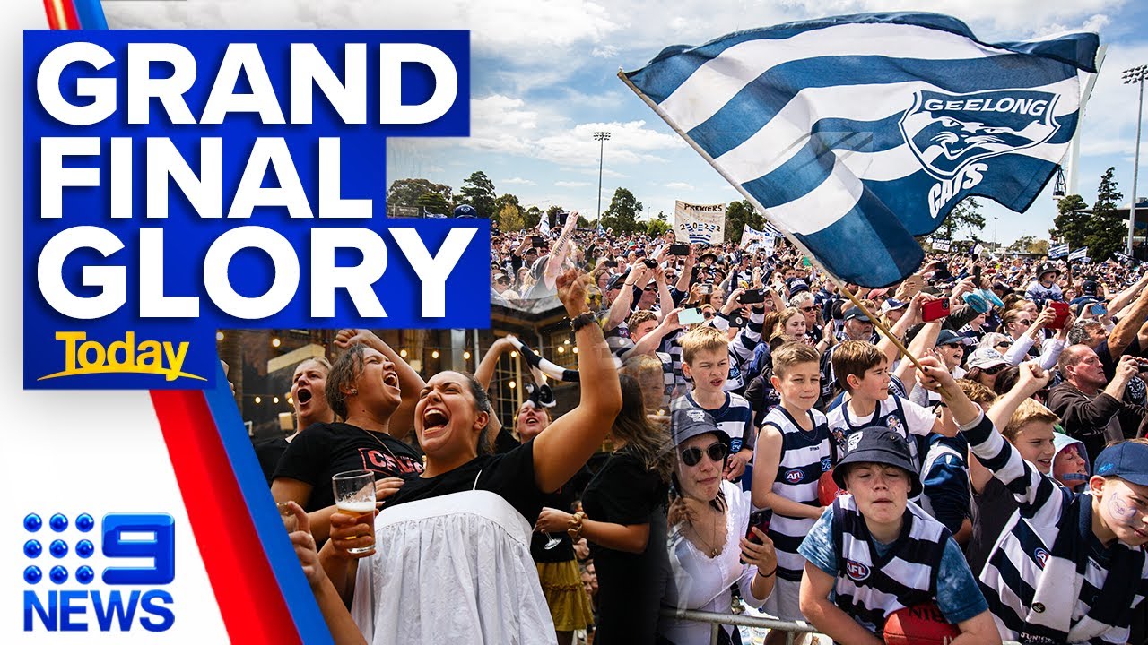 Geelong fans erupt in celebration over extraordinary AFL win | 9 News ...