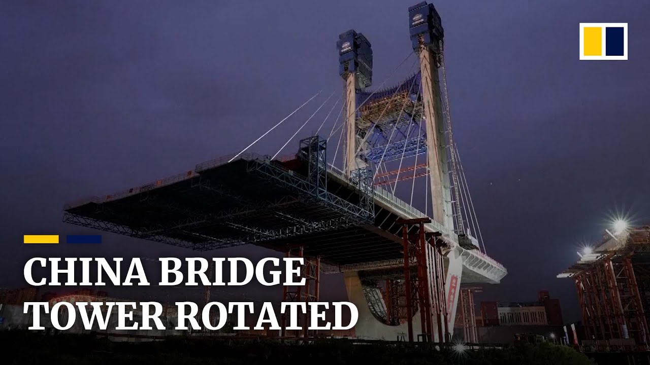 China bridge tower rotated during construction of Xiangyang North ...