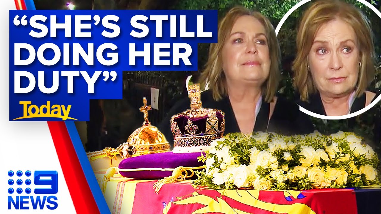 Tracy Grimshaw’s emotional reaction to seeing Queen’s coffin | 9 News ...