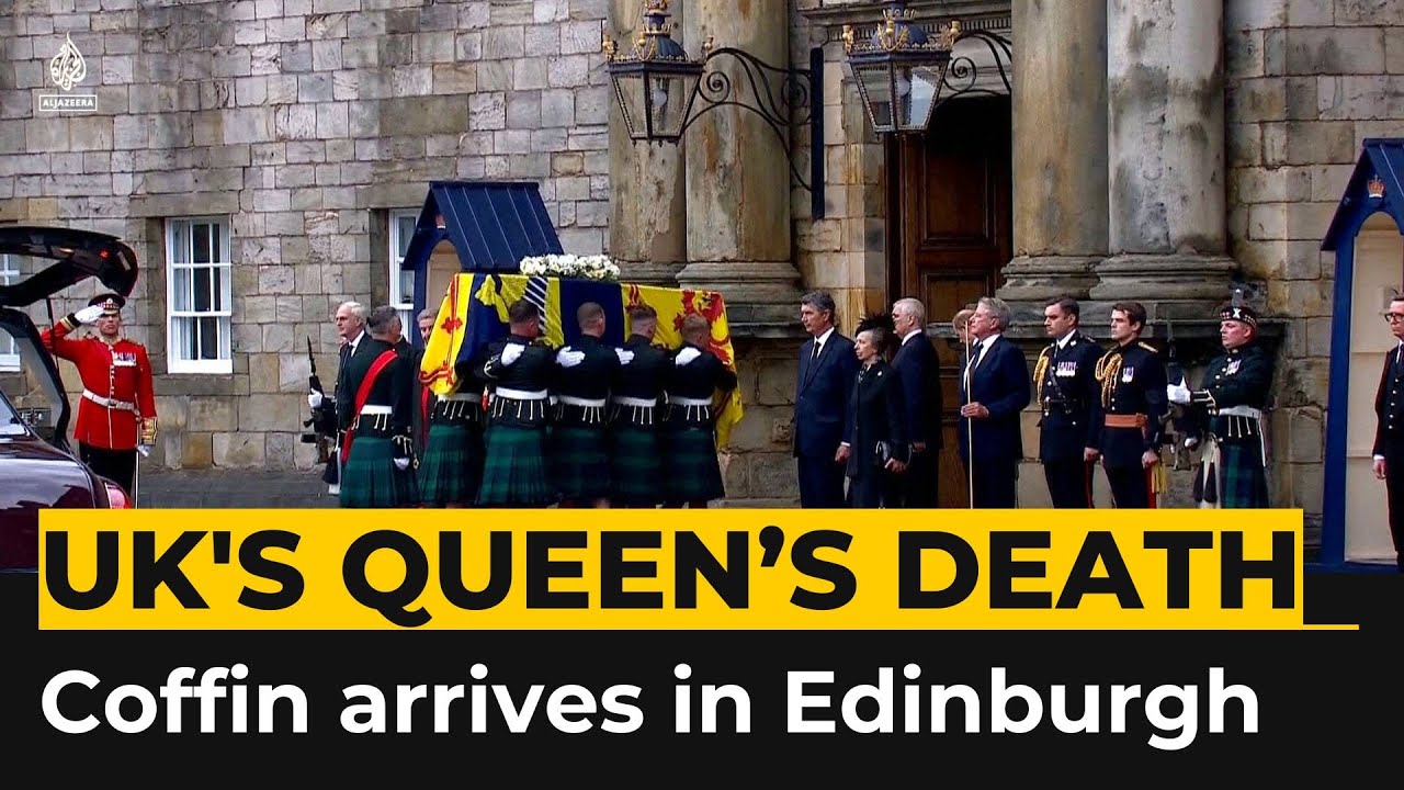 Queen Elizabeth II's coffin arrives at Holyrood palace in Edinburgh ...
