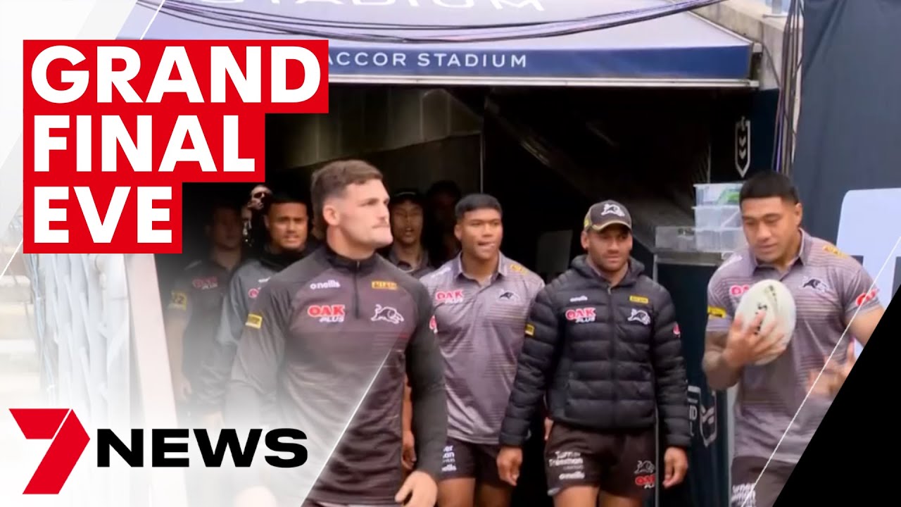 Penrith Panthers visit stadium on the eve of 2022 NRL grand final ...