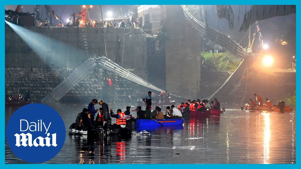 Suspension bridge collapses in Gujarat, India - killing 132 people - The Global Herald
