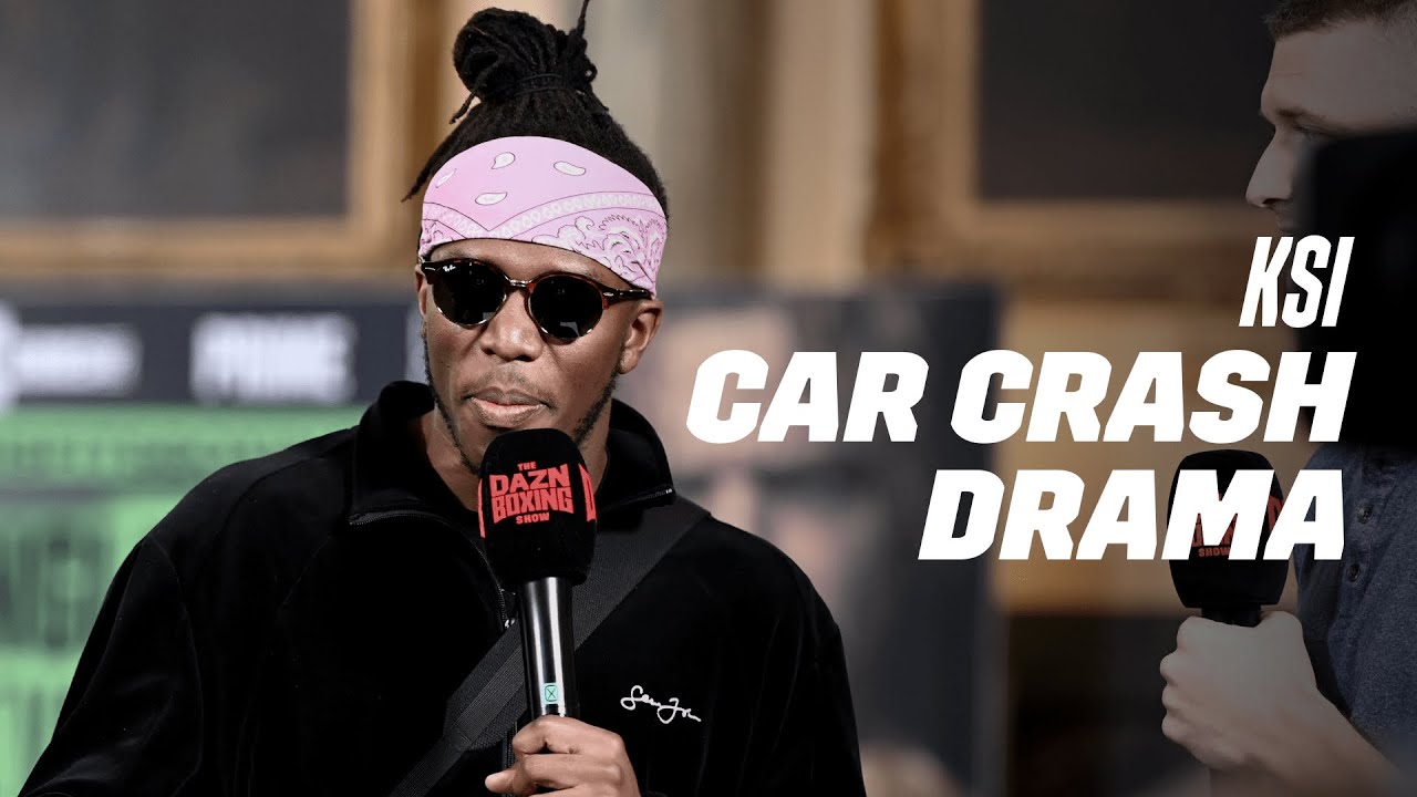 KSI Showed Up To The DAZN X Press Conference After Getting Into A CAR ...