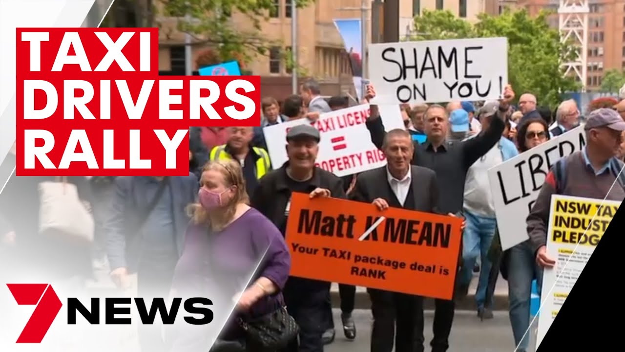 New South Wales taxi drivers protest about the falling value of their ...