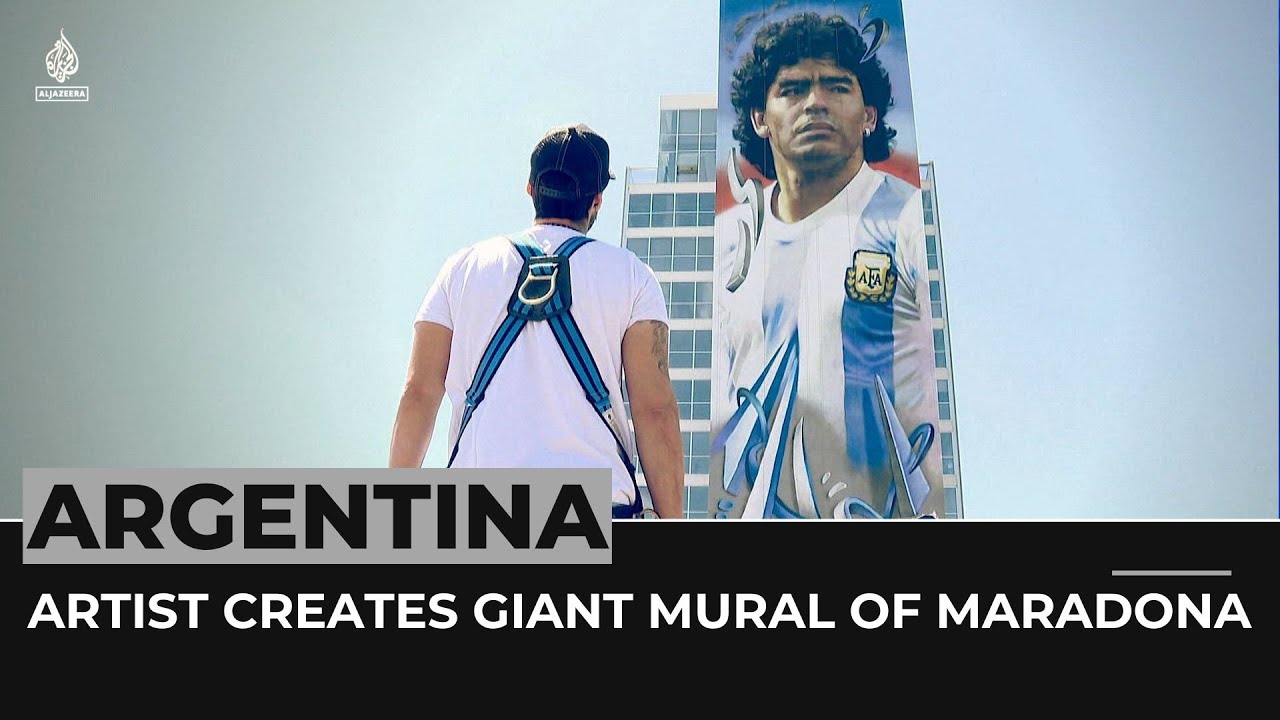 Argentine artist creates giant mural of football icon Maradona - The ...