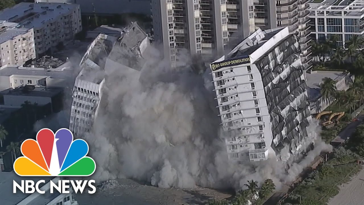 See Controlled Implosion Of Miami Beach's Historic Deauville Hotel ...