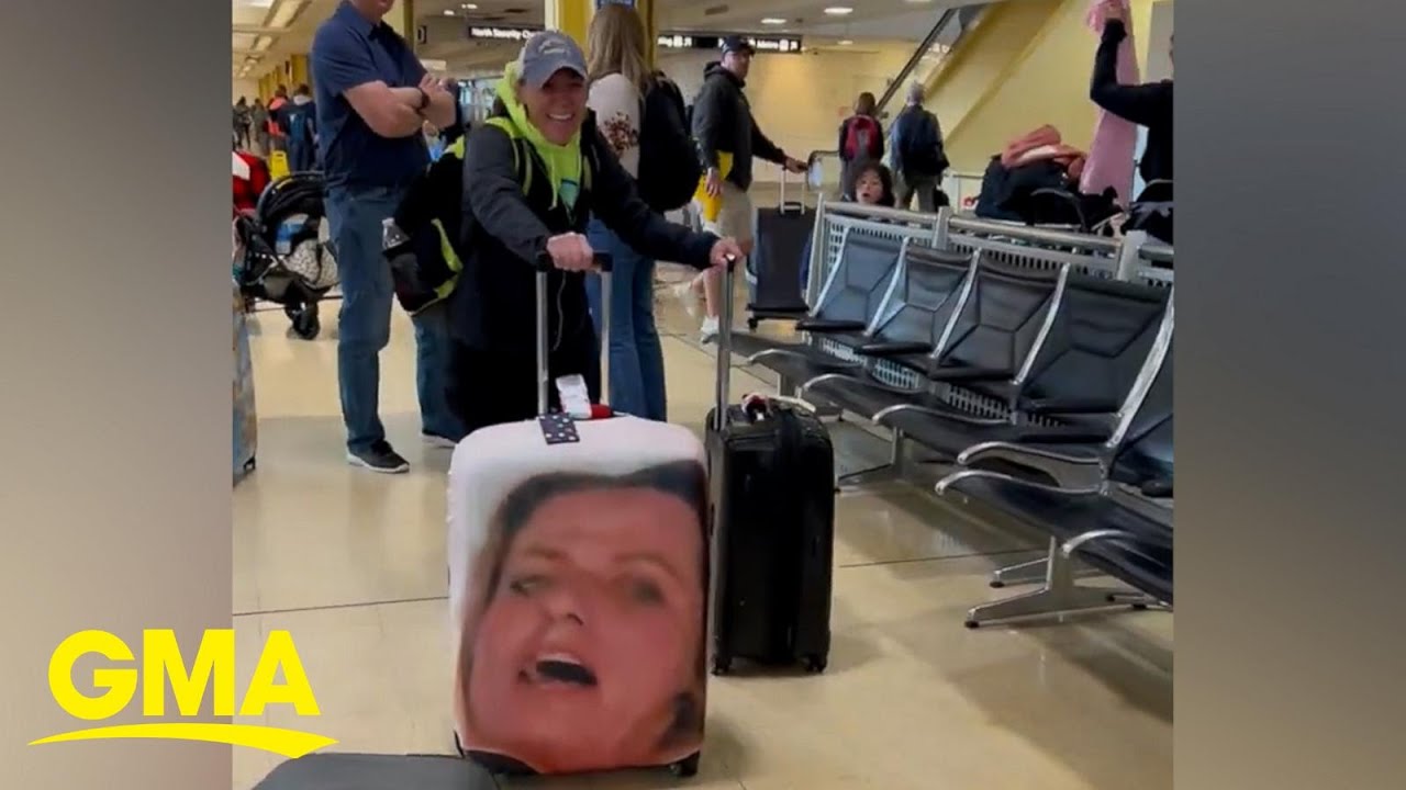 Woman pranks sister with photo of her face on suitcase l GMA - The ...