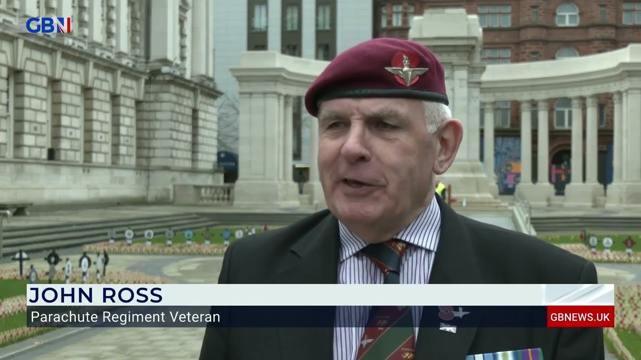 Parachute Regiment Veteran John Ross speaks on Remembrance Sunday in ...