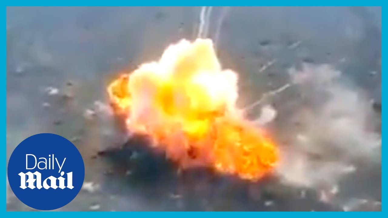 Drone captures Russian armoured vehicle exploding in Ukraine - The ...