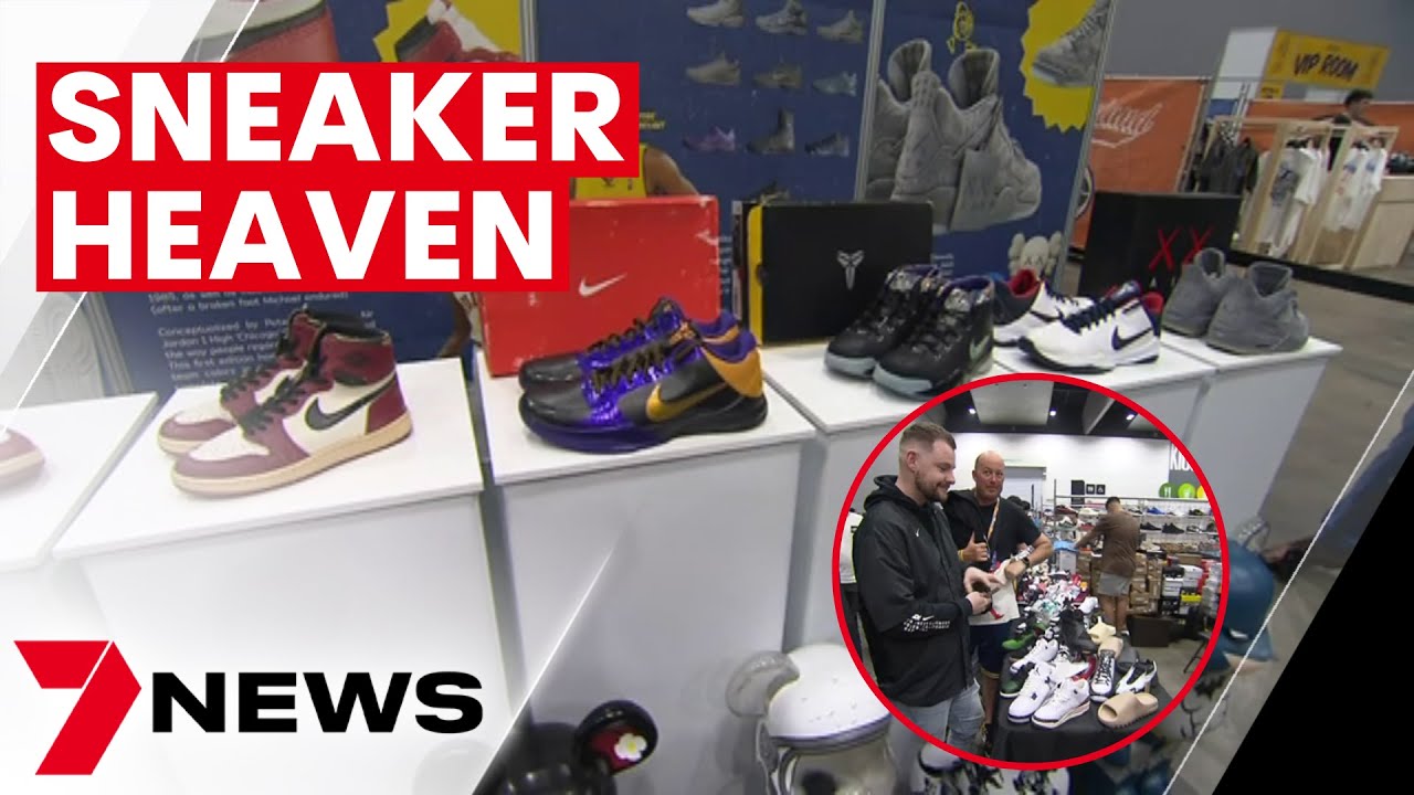 Footwear fans out in force - as Sneakerland comes to Australia | 7NEWS ...