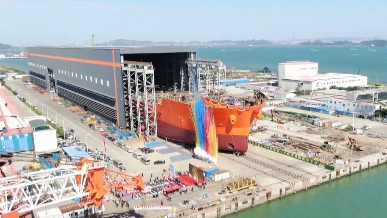 China's first ultra deep-water drilling vessel completes hull assembly ...