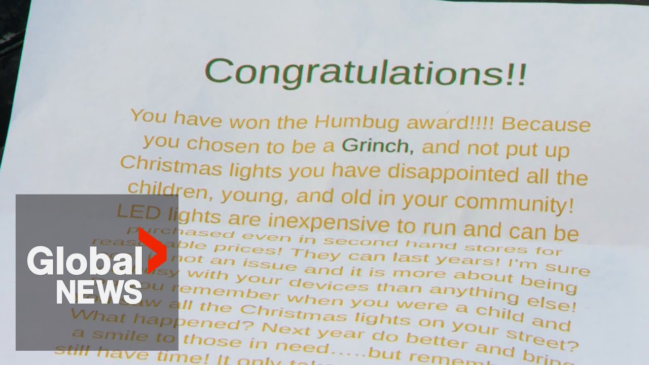 "Grinch" letter shames Calgary residents who haven’t put out Christmas ...