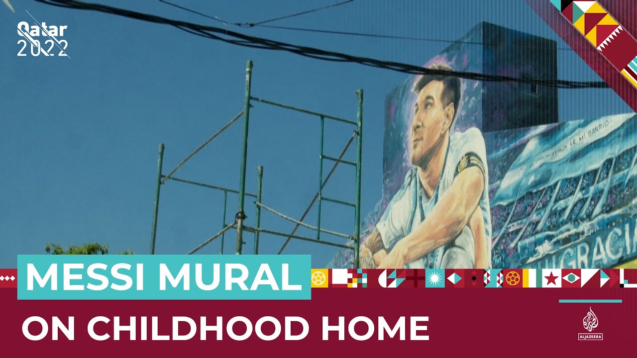 Mural tribute to Messi on star’s childhood home in Argentina | Al ...