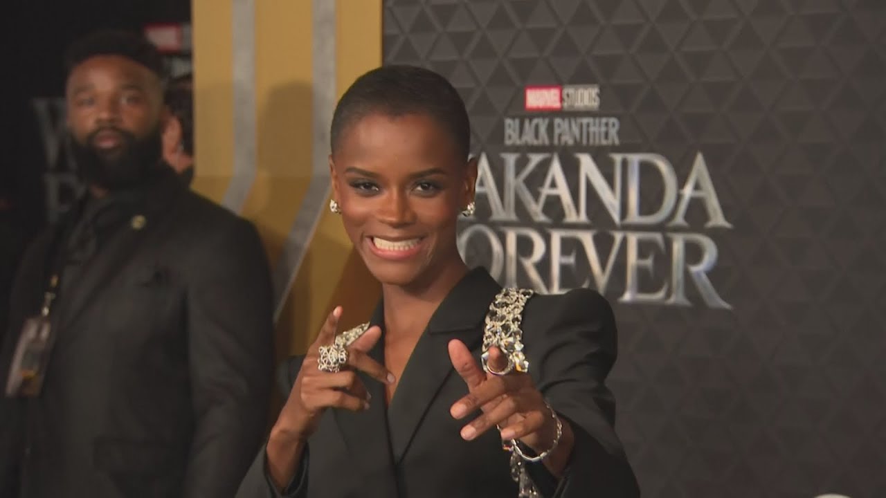 Letitia Wright On Paying Tribute to Chadwick Boseman at Black Panther: Wakanda Forever LA ...