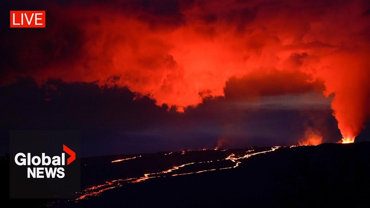 Mauna Loa volcano eruption: View from Northeast rift as lava threatens Hawaii's main highway ...