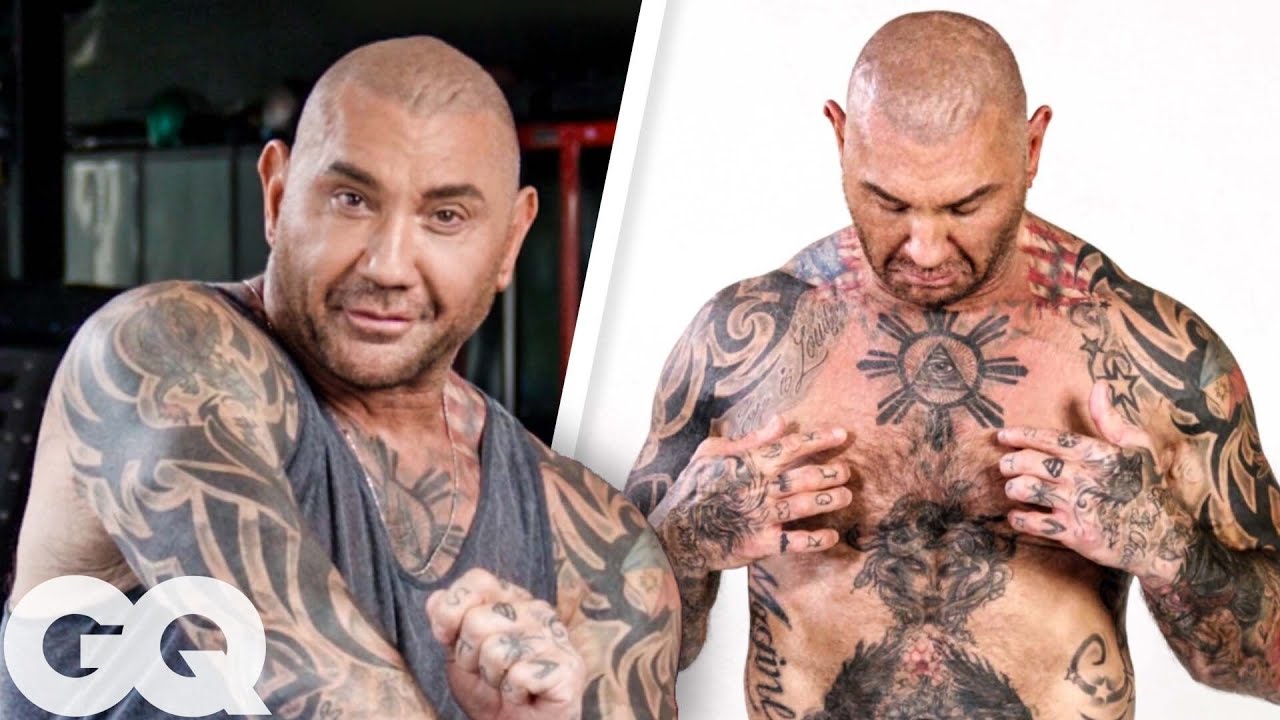 Glass Onion's Dave Bautista Breaks Down His Tattoos | GQ - The Global ...
