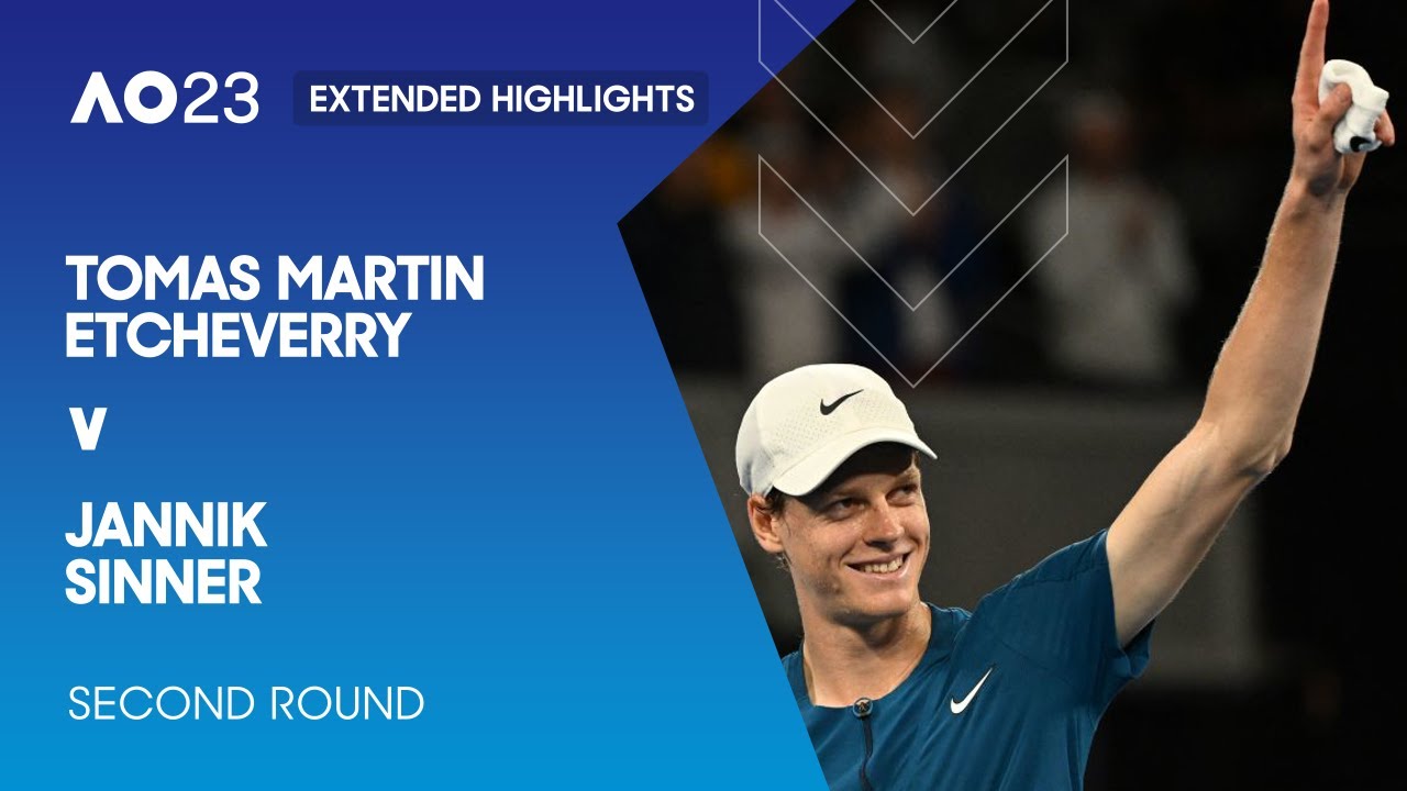 Tomas Martin Etcheverry v Jannik Sinner Extended Highlights | Australian Open 2023 Second Round ...