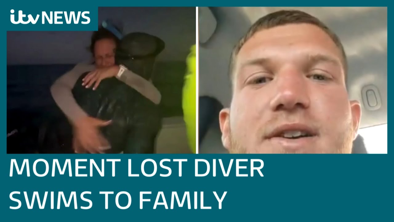 Emotional moment family spot son lost at sea after he was swept away by ...