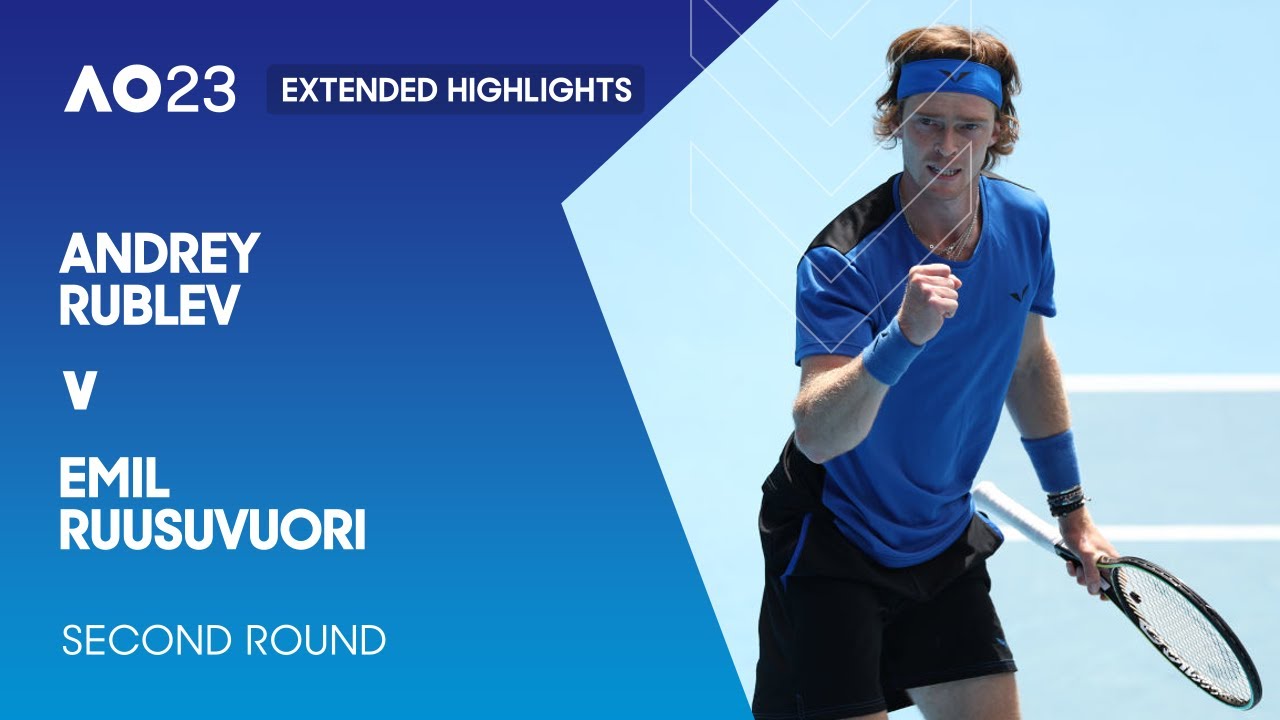Andrey Rublev v Emil Ruusuvuori Extended Highlights | Australian Open 2023 Second Round - The ...