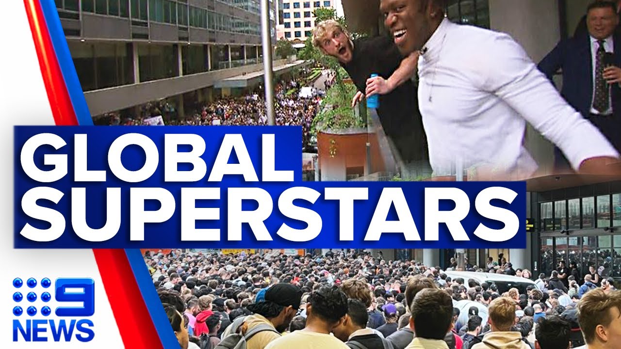 Huge crowd greets YouTube stars Logan Paul and KSI outside Nine HQ | 9 ...
