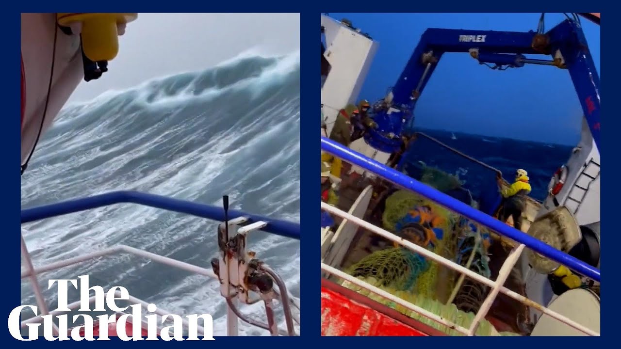 Footage from fishing vessel shows huge waves caused by Storm Otto in ...