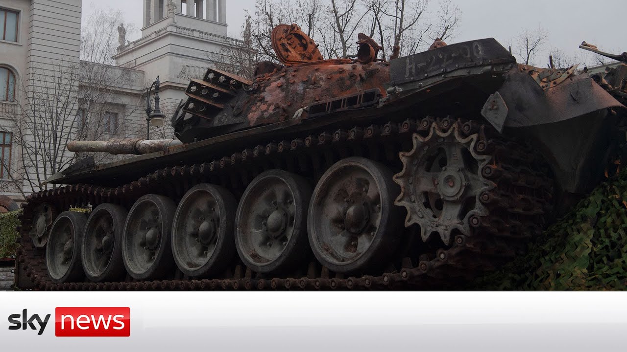 Watch live: Destroyed Russian tank unveiled outside Russian Embassy in ...