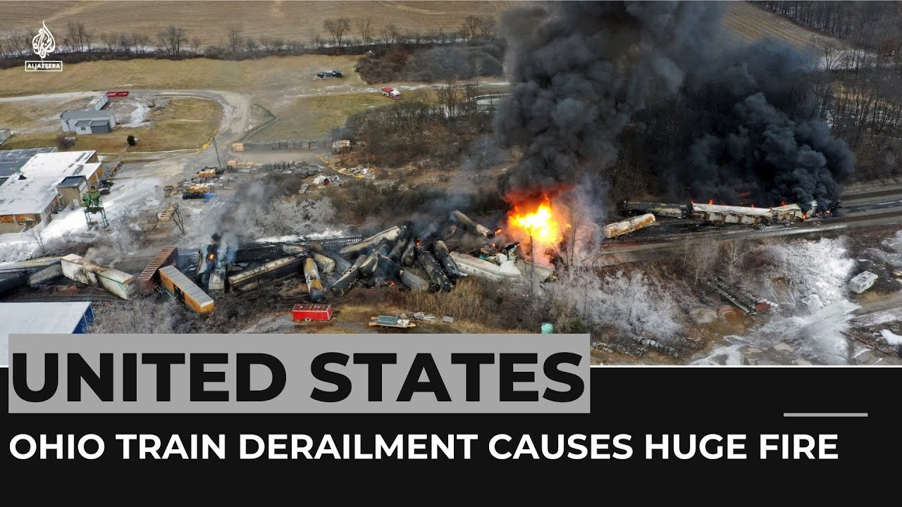 Train derailment in Ohio village sparks massive fire, evacuations - The ...