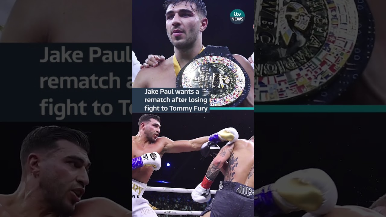 Jake Paul suffered the first defeat of his boxing career after losing to Tommy Fury #itvnews ...