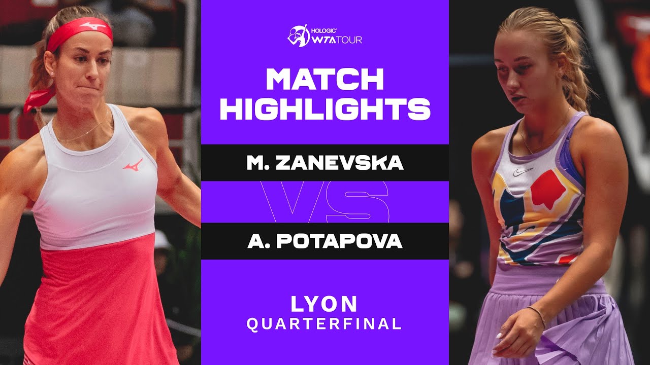 Maryna Zanevska vs. Anastasia Potapova | 2023 Lyon Quarterfinal | WTA ...