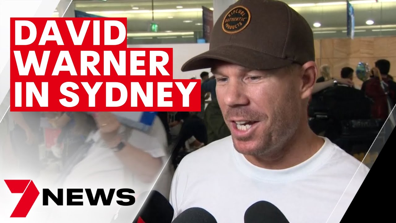 Australian cricketer David Warner arrives at Sydney Airport, flying in ...