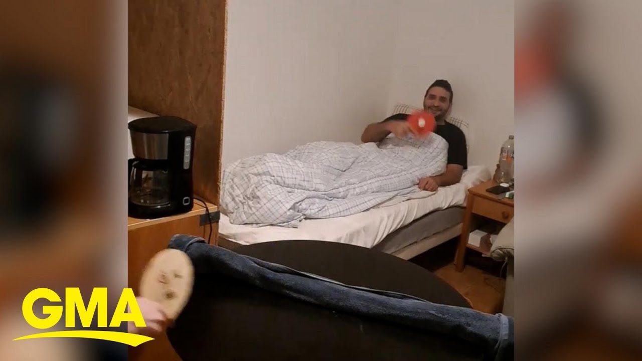 Table tennis player shows off impressive skills from his bed l GMA ...