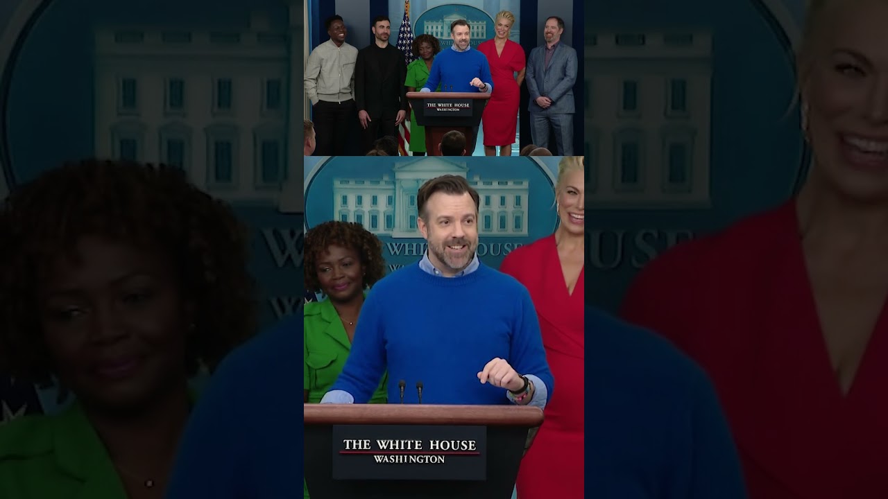 Watch ‘Ted Lasso’ star take question at White House press briefing ...