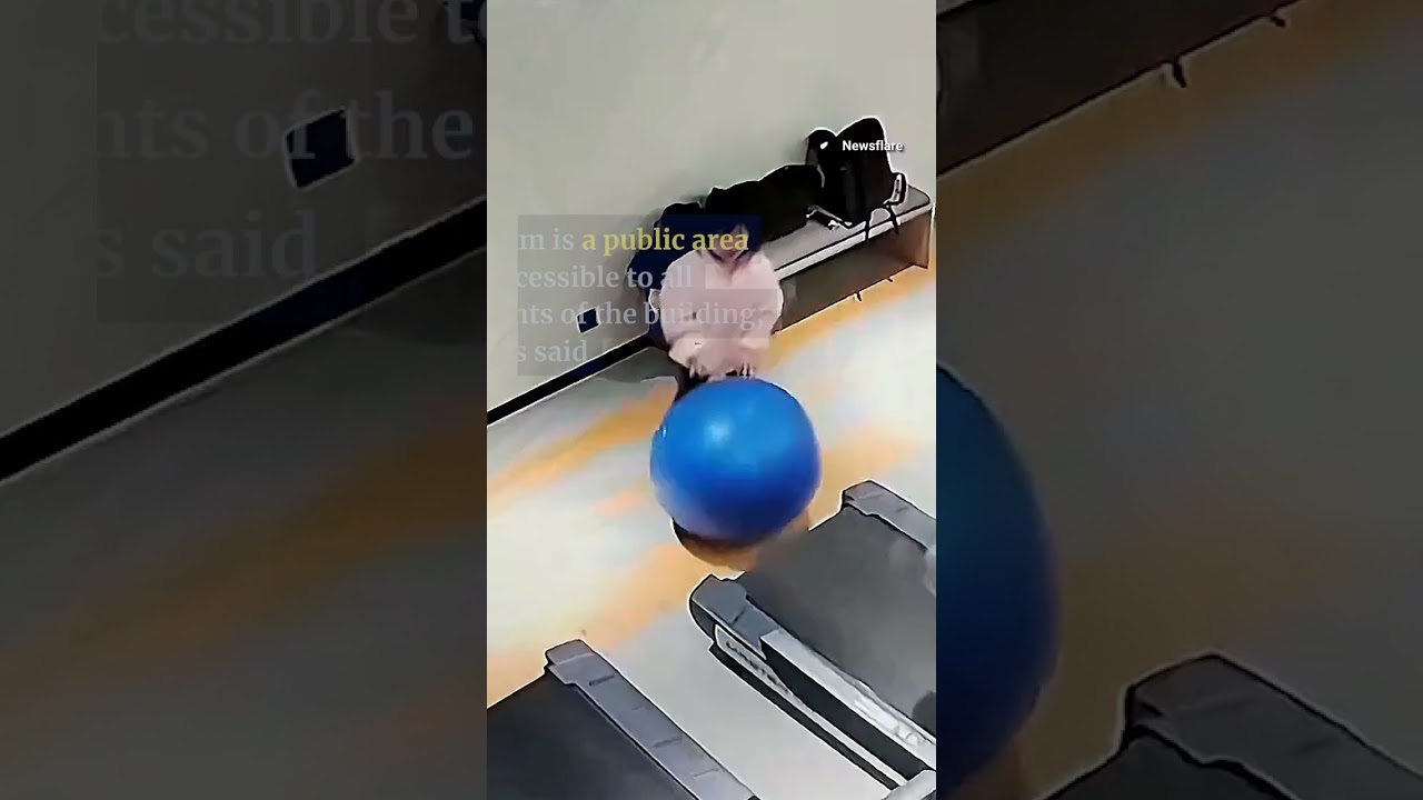Man in China falls off treadmill after girl pushes exercise ball ...