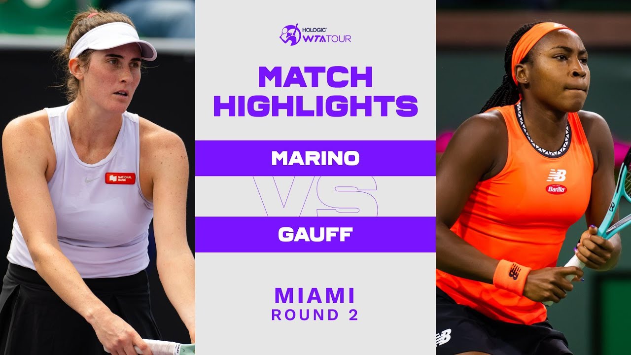 Rebecca Marino vs. Coco Gauff | 2023 Miami Round 2 | WTA Match ...