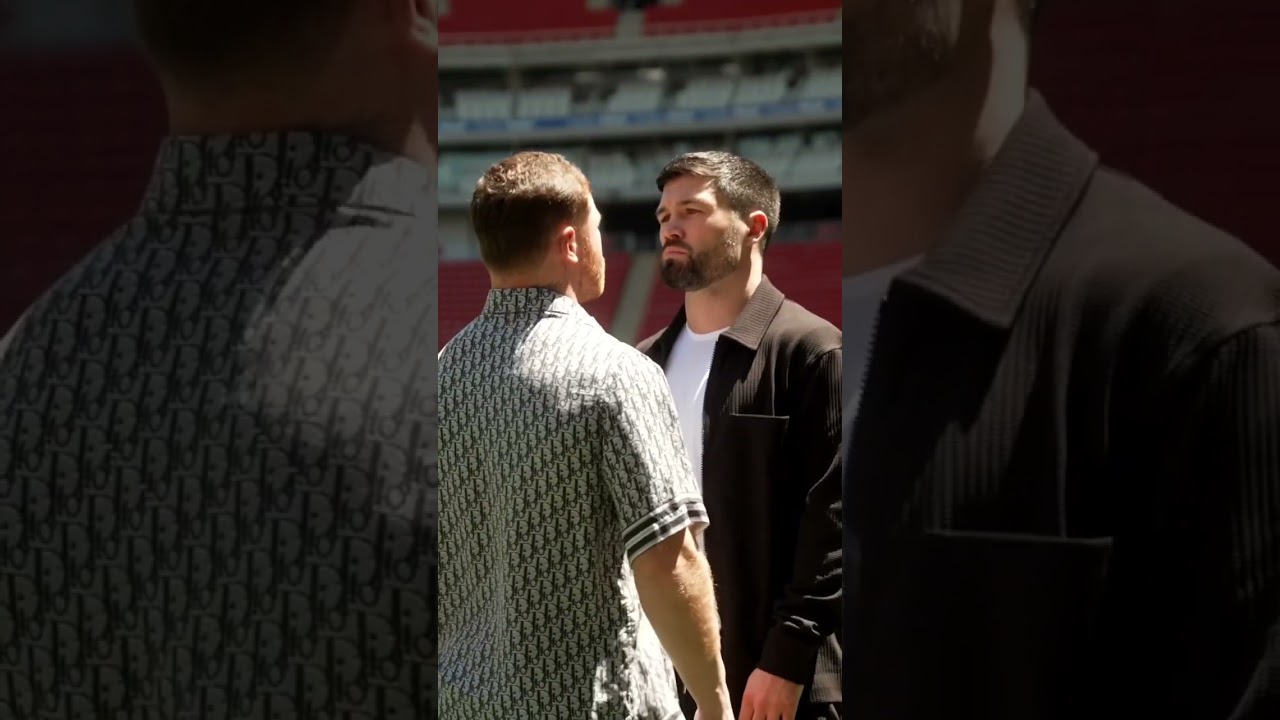 Pitch Side Face Off: Canelo vs Ryder At Estadio Akron #Shorts - The ...