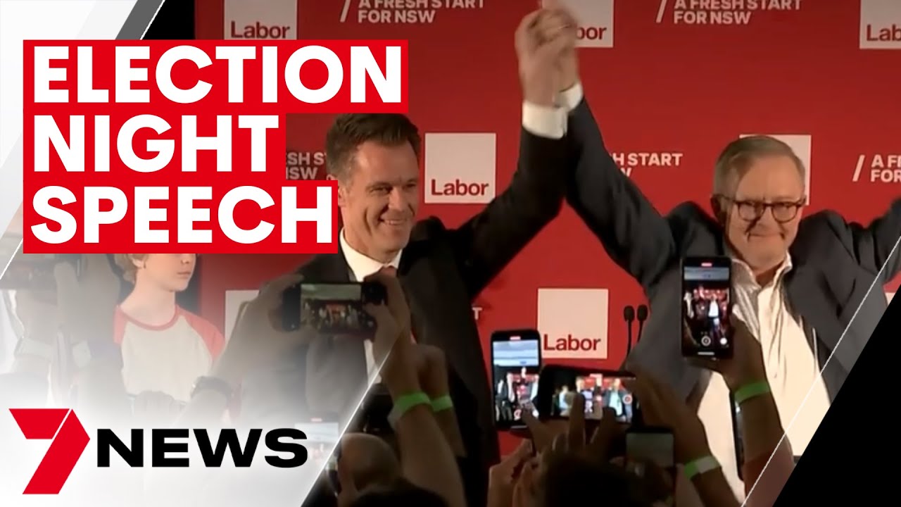 Prime Minister Anthony Albanese introduces Labor's Chris Minns on 2023 ...