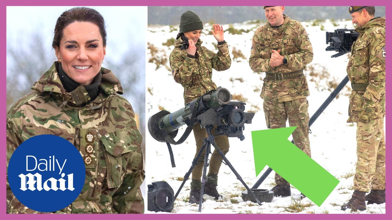 Kate Middleton battles freezing cold in camo military uniform with 1st ...