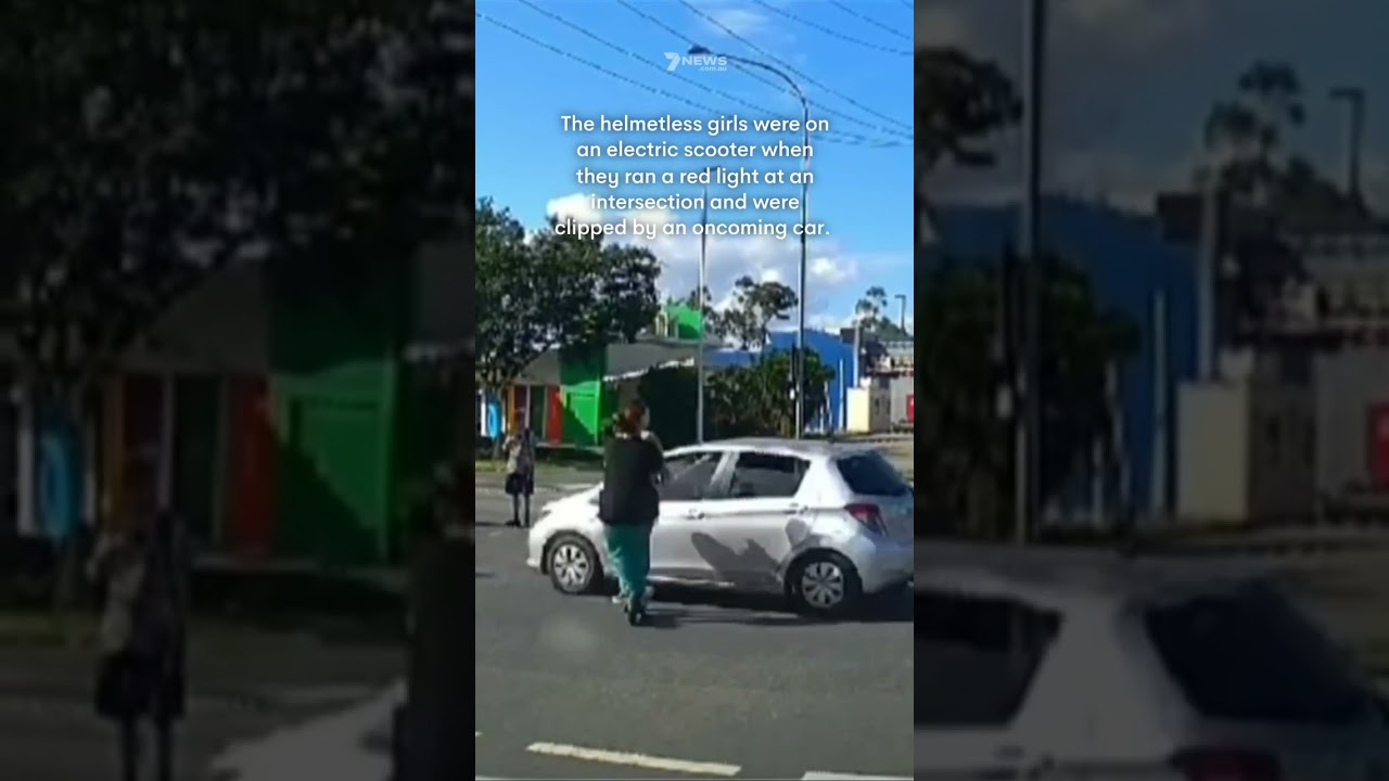 Two young girls sent flying in terrifying collision | 7NEWS - The ...