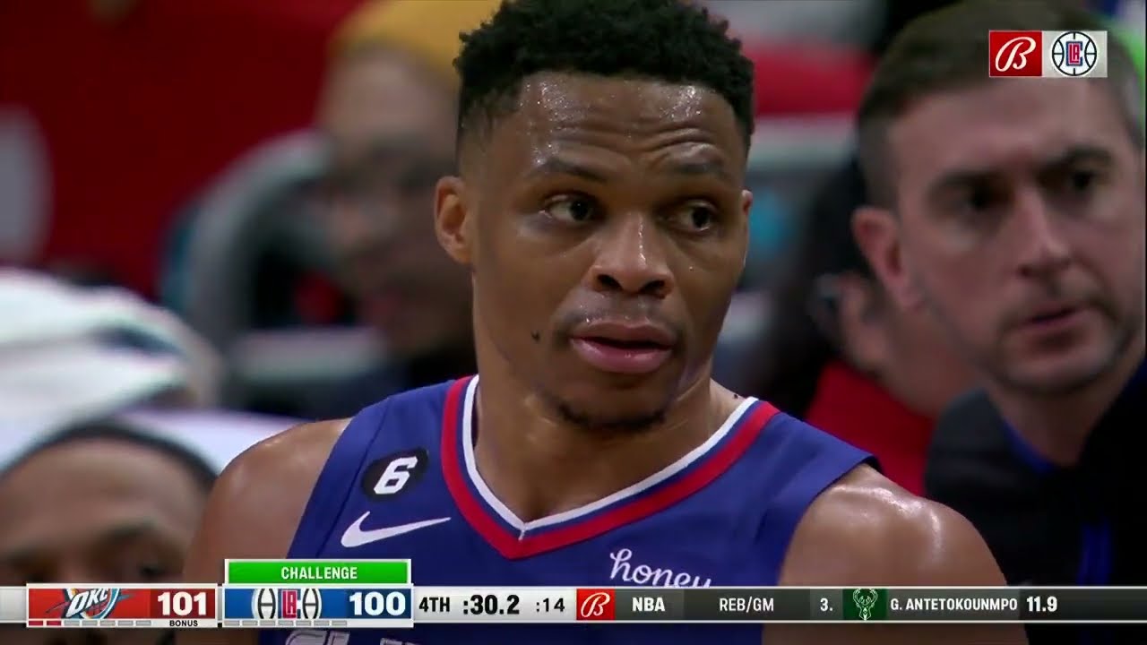 The Clippers' challenge on Russell Westbrook's out of bounds call was ...