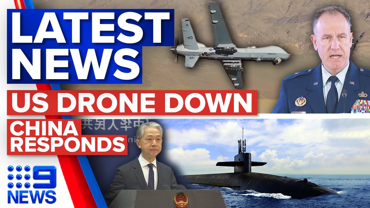 Russian jet collides with US drone; China responds to AUKUS submarines | 9 News Australia - The ...