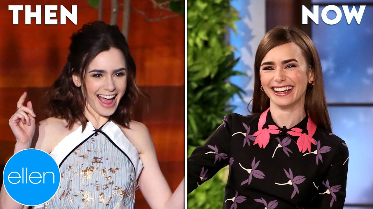 Then and Now: Lily Collins First & Last Appearance on The Ellen Show ...