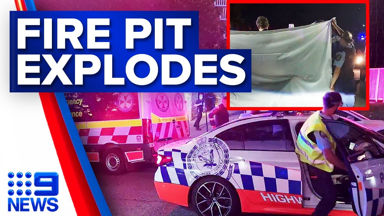 Five people suffer burns after fire pit explodes in Sydney | 9 News ...