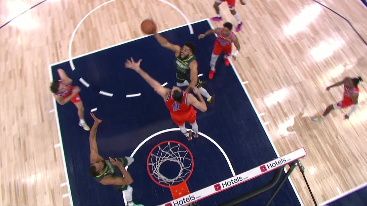 KAT got this circus shot to fall + the foul | NBA on ESPN - The Global ...