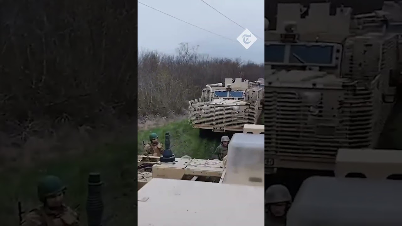 Ukrainian Army convoy comprised of British supplied Mastiff MRAPs |# ...