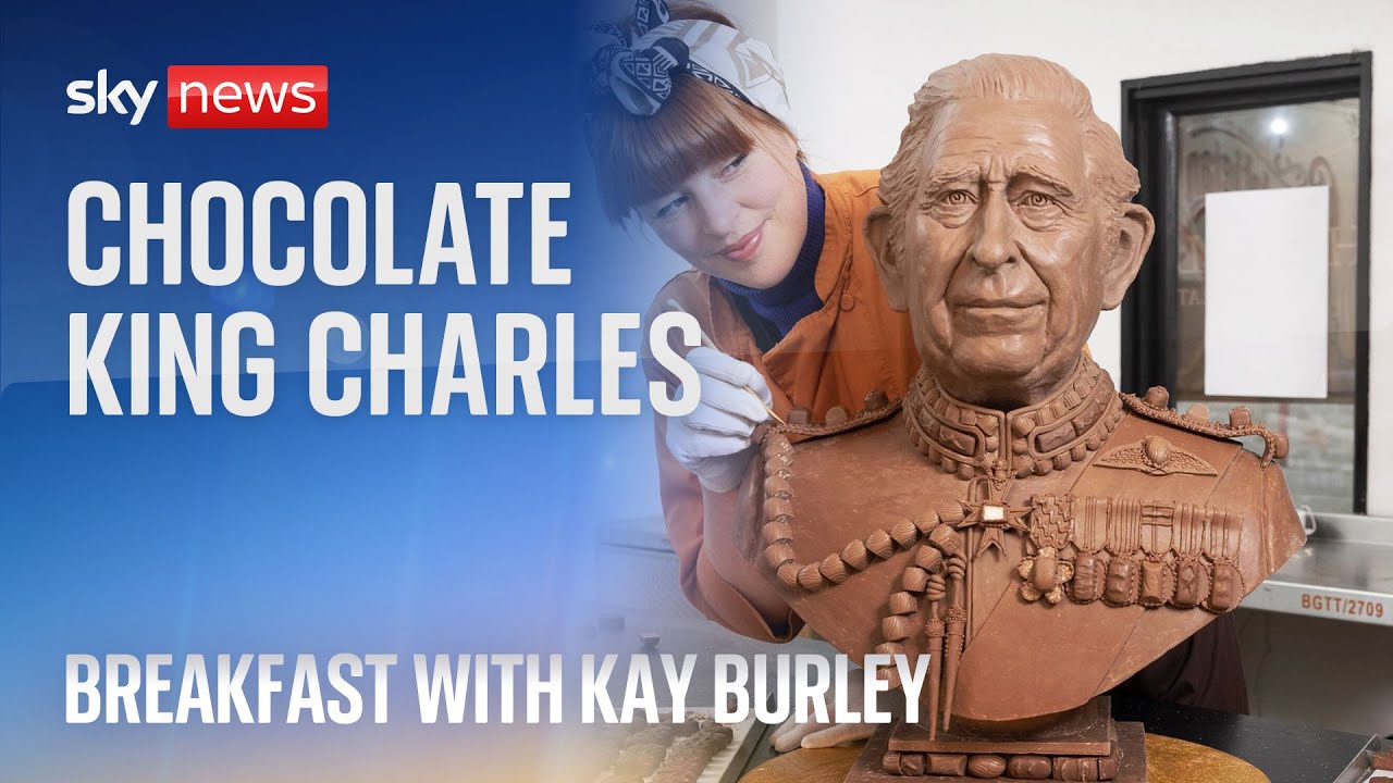Chocolate King Charles: Life-size bust of King made from 17 litres of ...