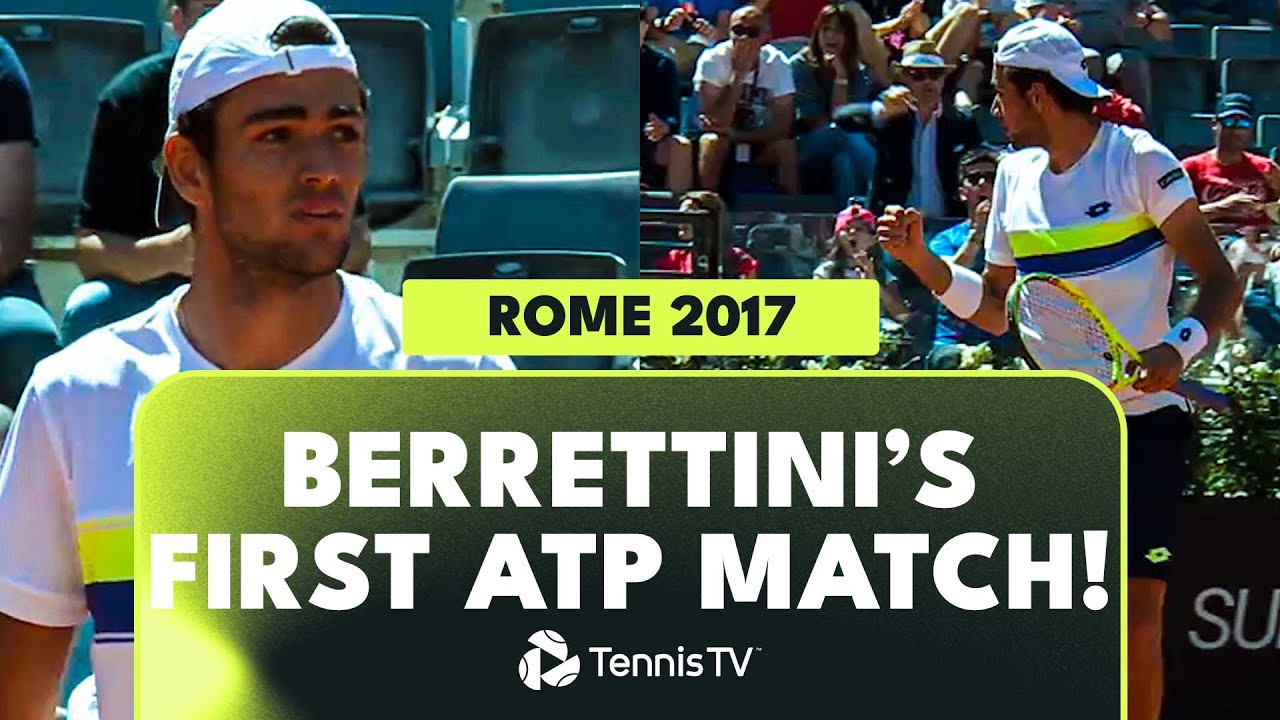 Matteo Berrettini's First-Ever ATP Match! | Rome 2017 Highlights - The ...